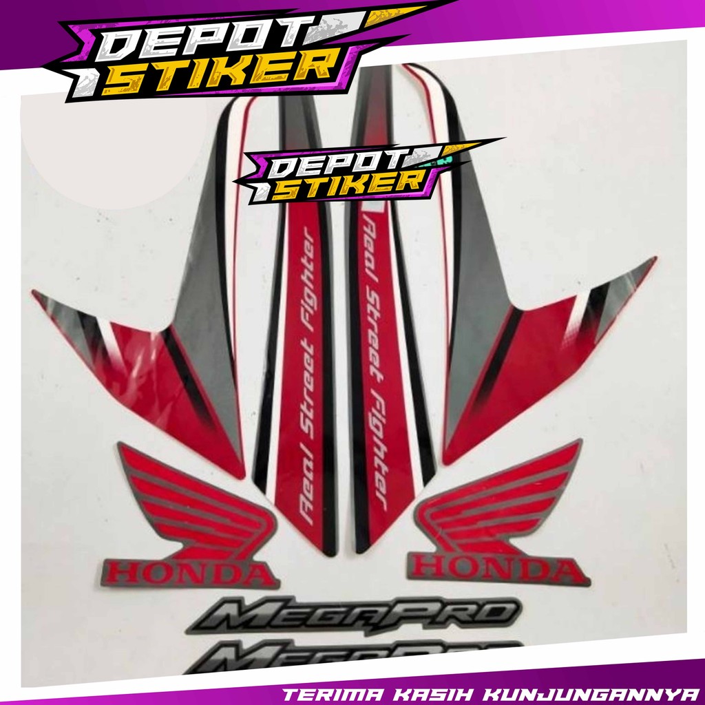 MERAH Striping stickers list of honda megapro mega pro 2011 2012 ...
