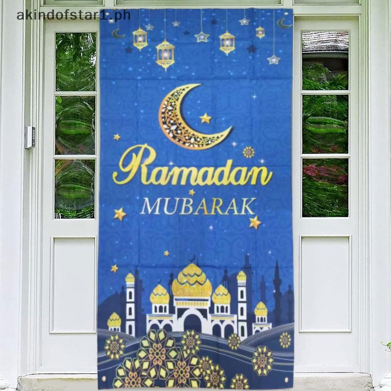 { Hari Raya Decoration } Eid Mubarak Decorations Door Cover Banner ...