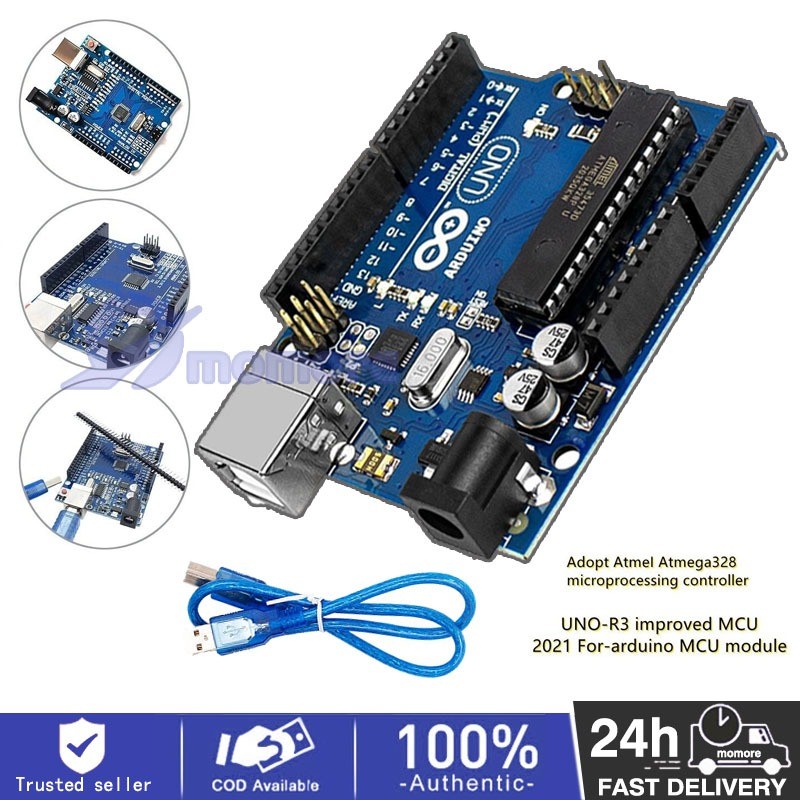 ORIGINAL Arduino Uno R3 Board Atmega328/Ch340g With USB Cable For Arduino | Shopee Philippines