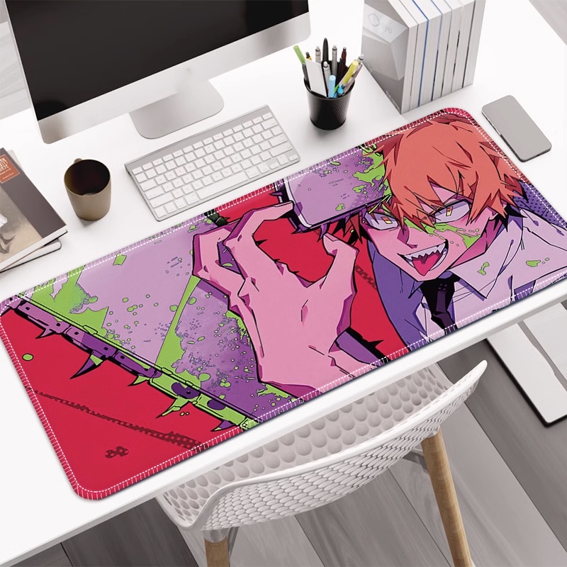 Gaming Mouse Pad Oversized Anime Desk Pad Chainsaw Man Male Seaming ...