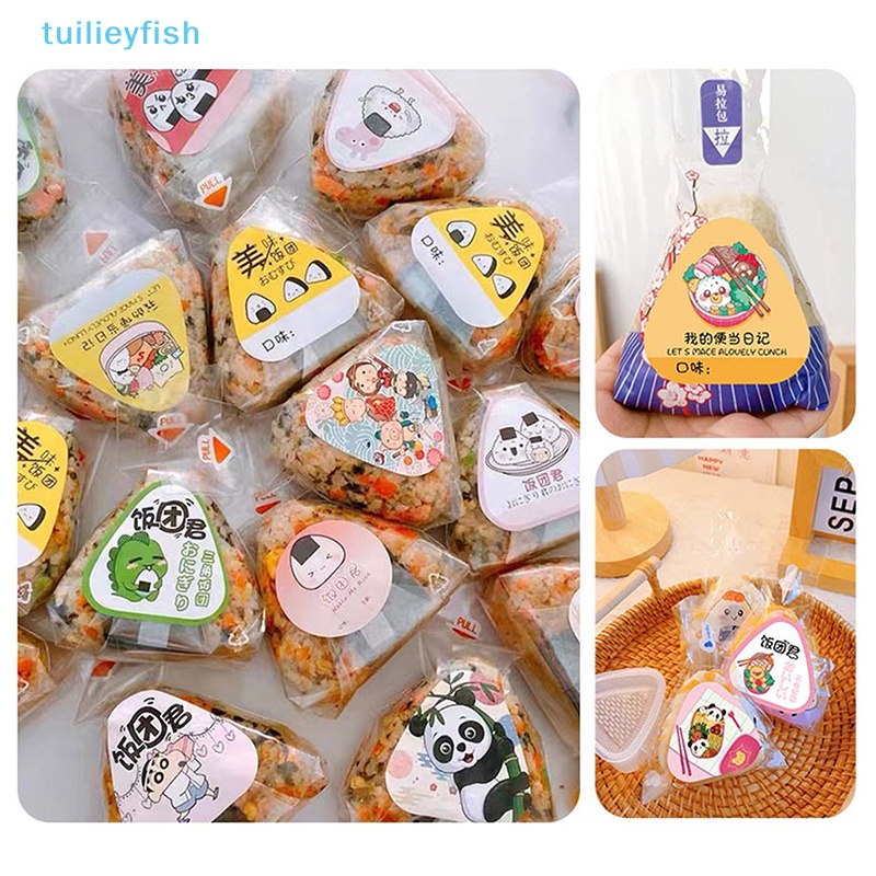 tuilieyfish 80Pcs Triangle Rice Ball Packing Bag Stickers Nori Seaweed ...