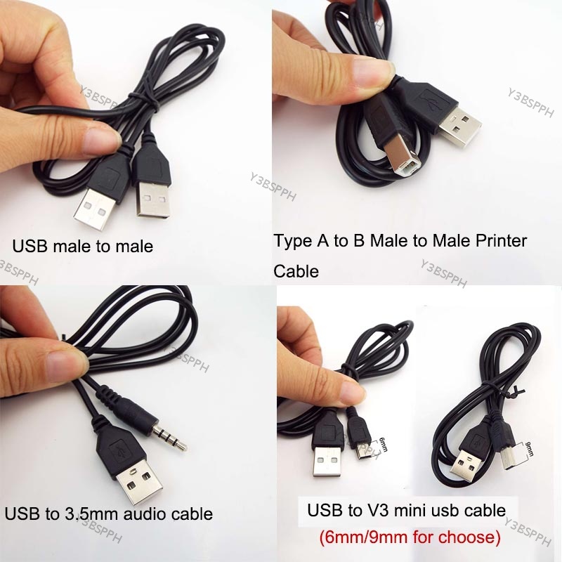 Usb 2.0 Type A Male To B Male Mini Usb Printer Cable 3.5Mm Audio V3 ...