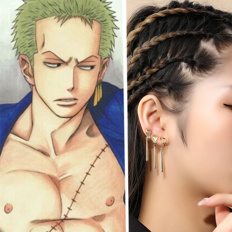 One Piece Same Style Zoro Earrings Men s 2021 New Trendy Women Multi ...