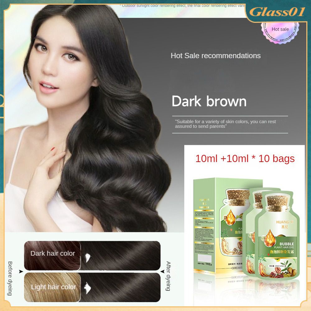 10Pcs/Box Hair Dye Shampoo For Hair Color Bubble Dye Bubble Hair Dye ...