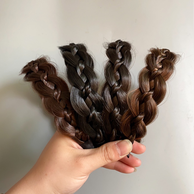 New style sandwich fishbone braid wig hair hoop women's hand braided ...