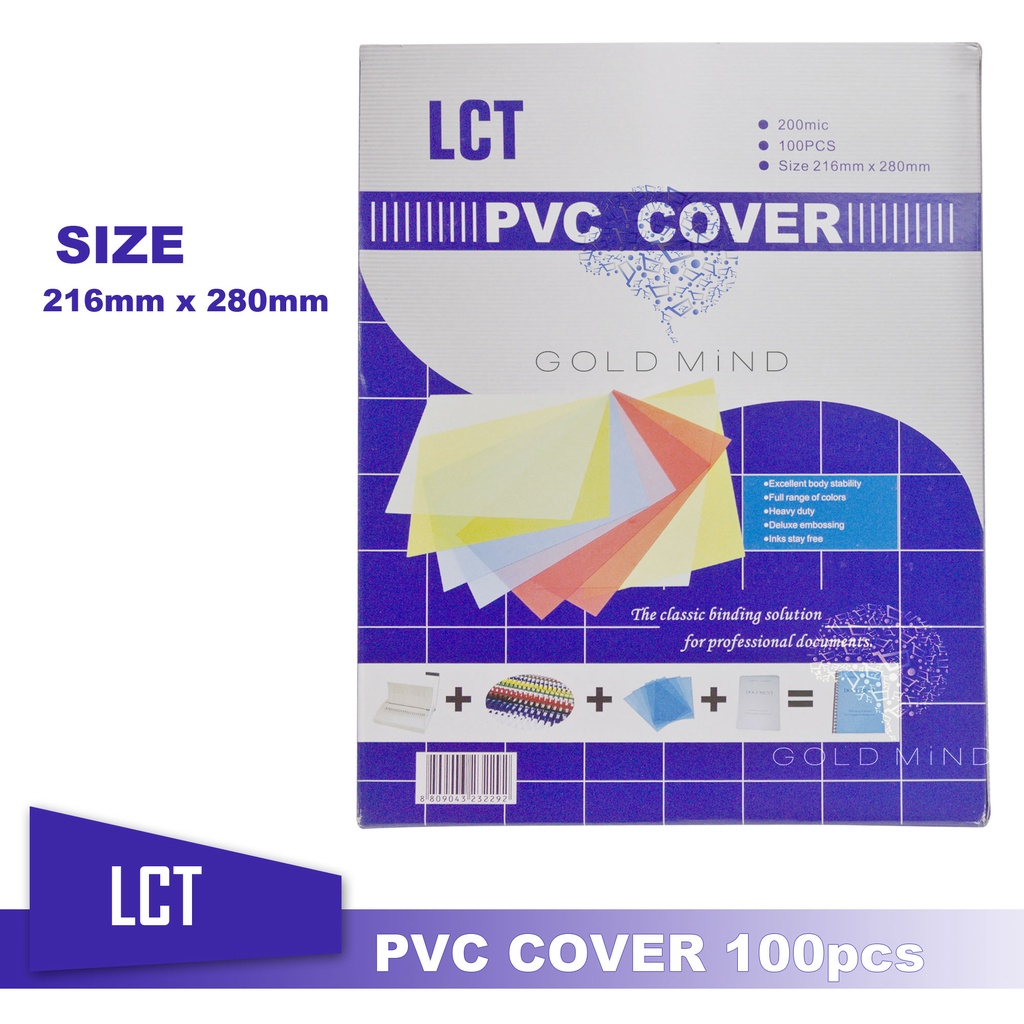 LCT PVC Cover 200mic Acetate Sheet (100pcs) 216mm width 300mm or 280mm ...