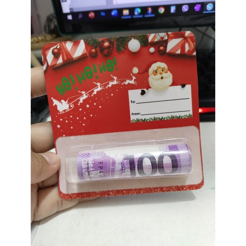 6pcs Money Card Set Acetate tube with Card Modern Angpao for christmas ...
