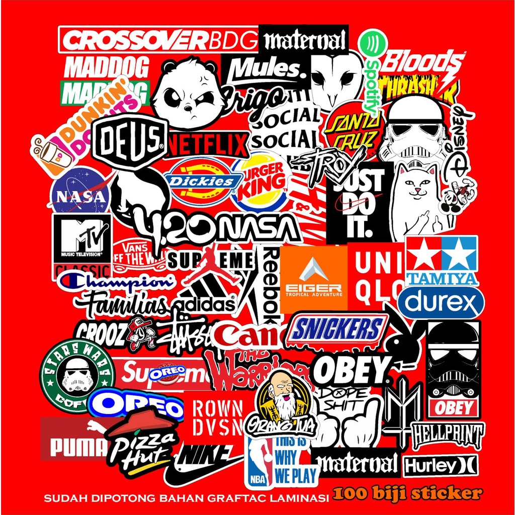Brand stickers (1 sheet contains 100 pcs) already cut and laminated ...
