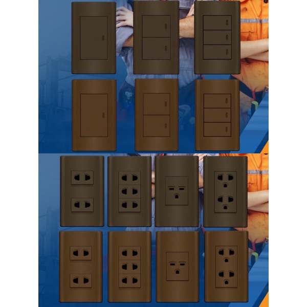 Royu DARK GRAY/DARK WOOD outlet - 1 2 3 Gang /Switch Sets | Shopee ...