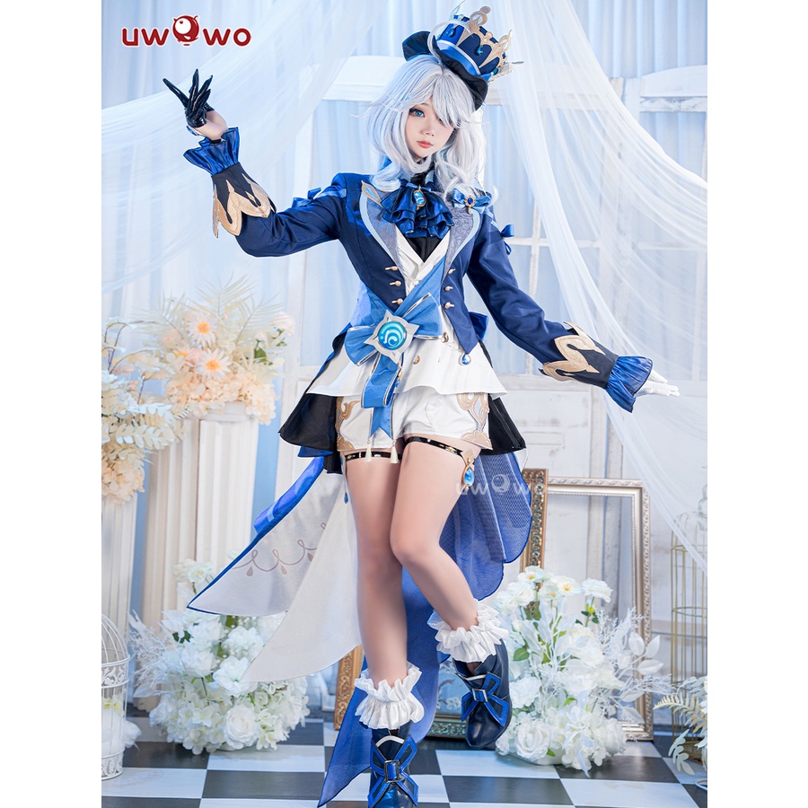 Uwowo Genshin Impact Focalor cos Water God Furina cosplay Game Costume ...
