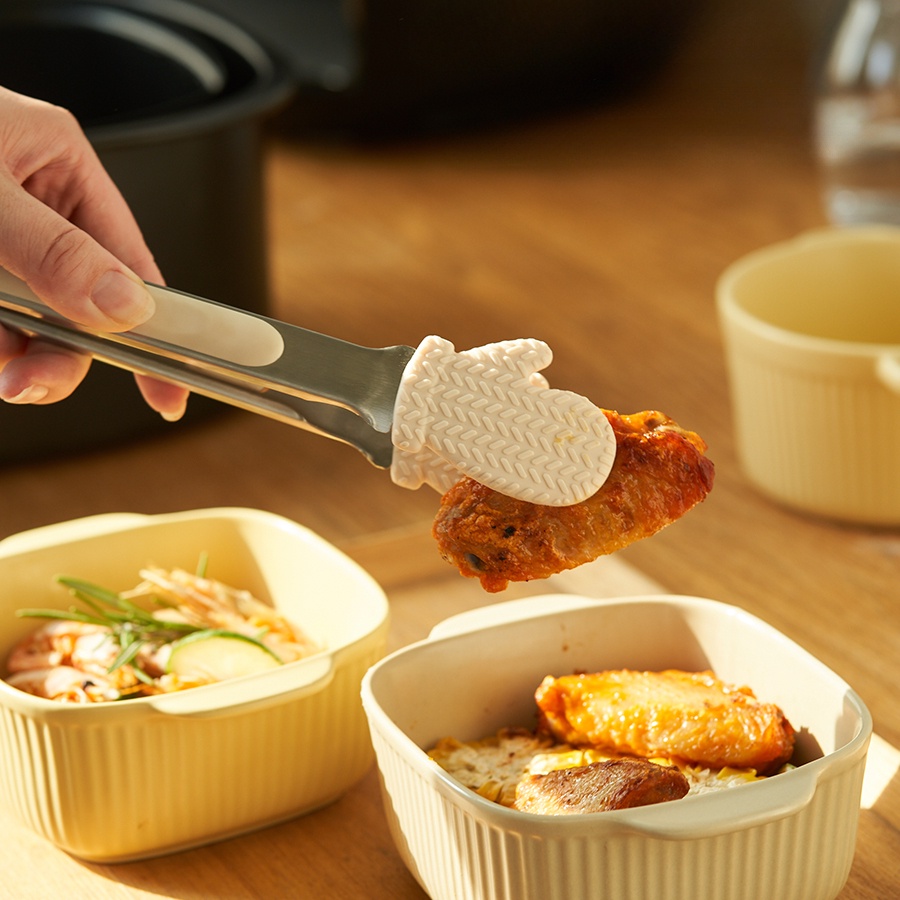HERA Christmas Palm Silicone Food Tongs Steak Tongs Stainless Steel ...