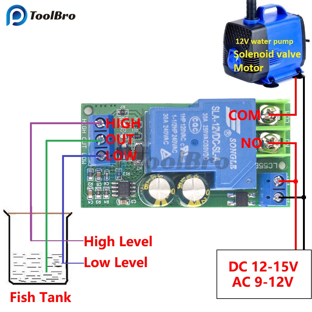 AC DC 12V 30A Automatic Liquid Water Level Controller Sensor Switch ...