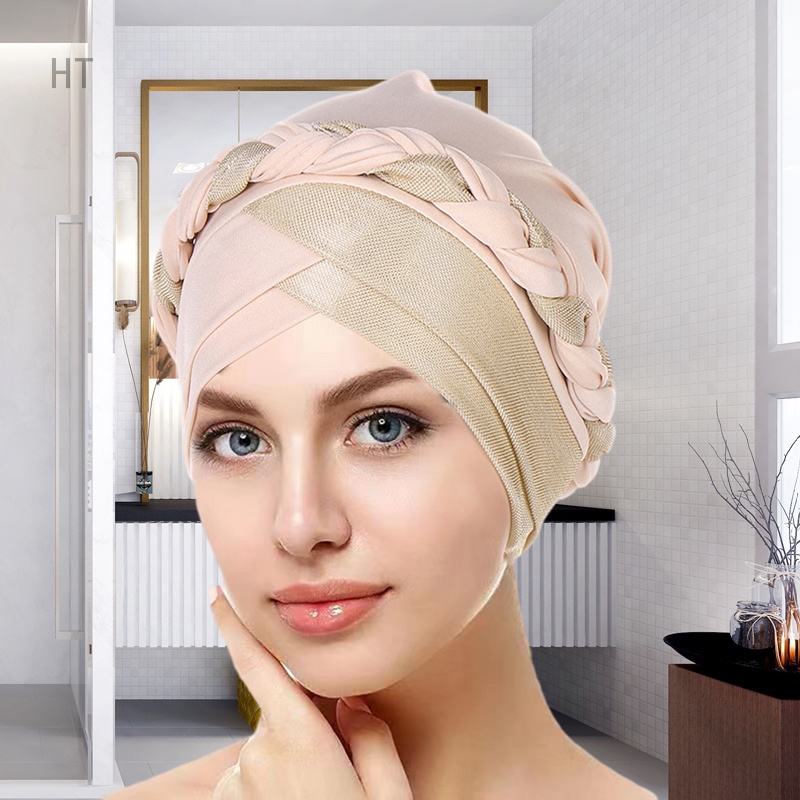 Glitter Cross Turban Hats Beanie Bonnet Canner Islamic Headwear Chemo ...