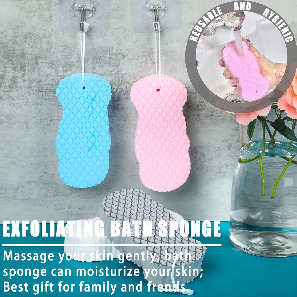KX Exfoliate Soft Sponge Body Scrubber for Baby Adults Bath Scrub ...
