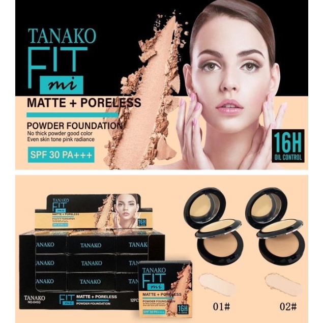0493TANAKO Fit Matte Powder Spf 30pa +++ Puff Compact Double-Layer 2 ...