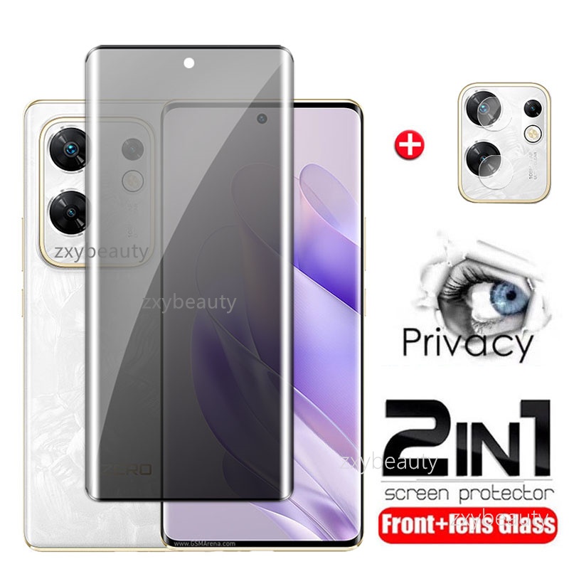 2in1 3D Curved Privacy Tempered Glass For Infinix Zero 30 4G 2023 Screen Protector Full Cover ...