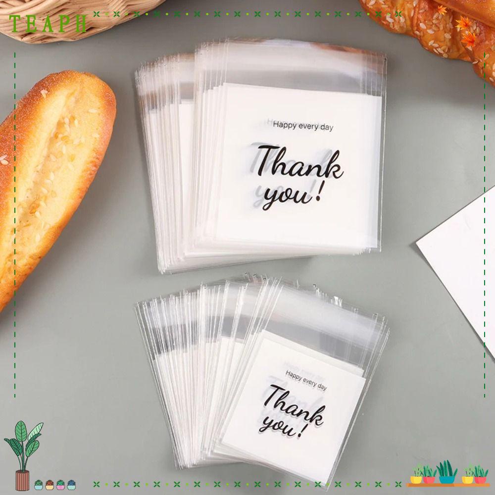 TEAPH 100Pcs Candy Gift Bags, Transparent Party Decor OPP Self Adhesive ...