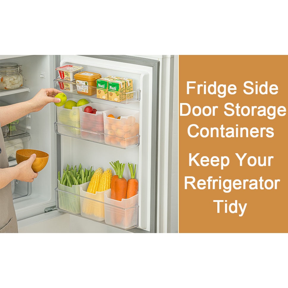 Fridge Side Door Storage Containers Refrigerator Organizer Box Durable ...