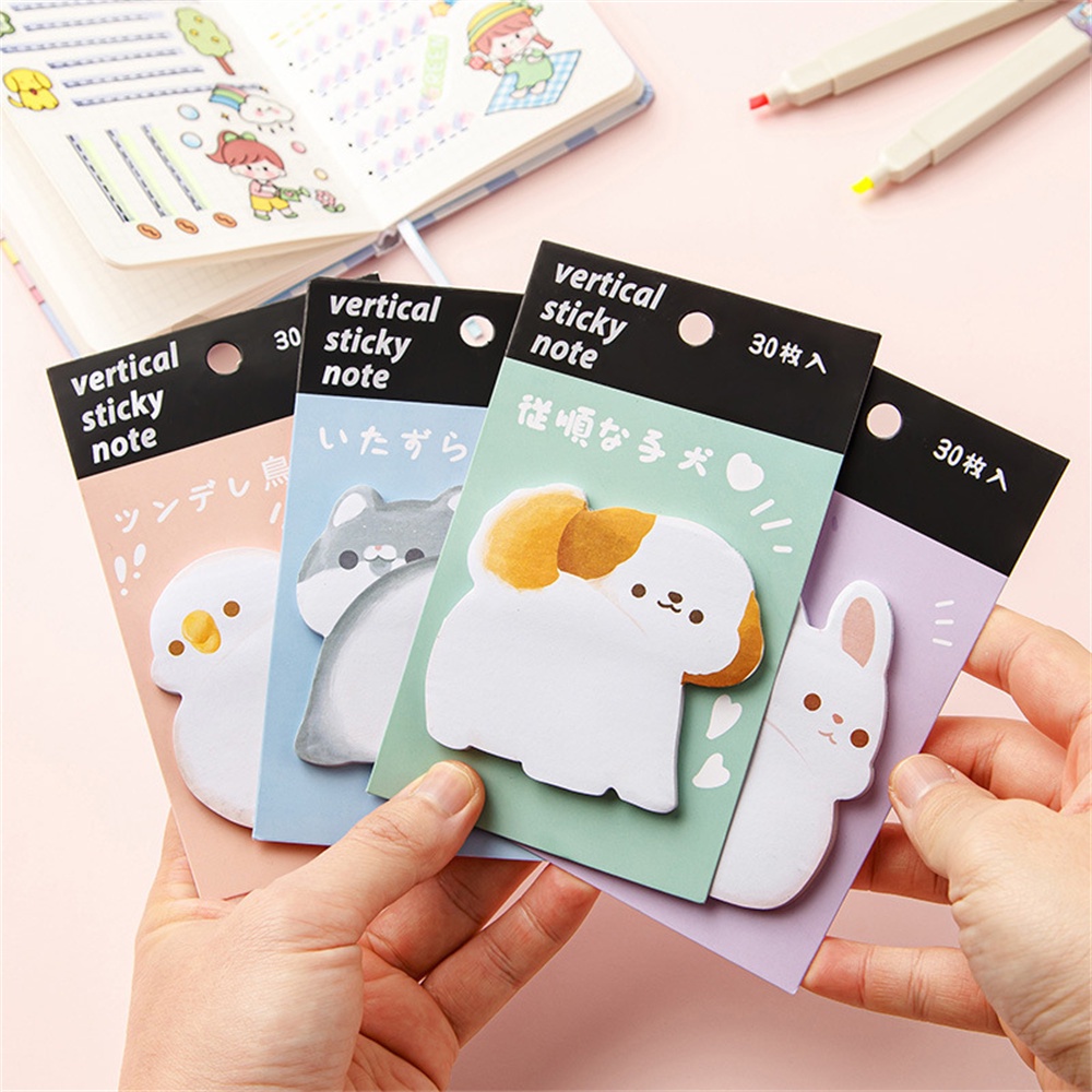 Cartoon Animal Sticky Notes Cute Dog Cat Rabbit Adhesive Memo Pad Paper ...
