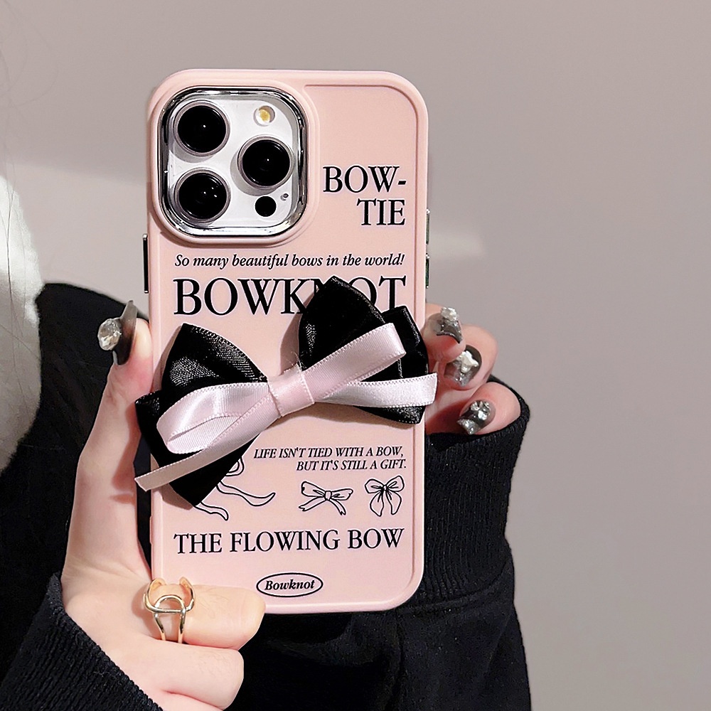 Sweet pink silicone drop proof phone case with bow tie tpu silicone for ...