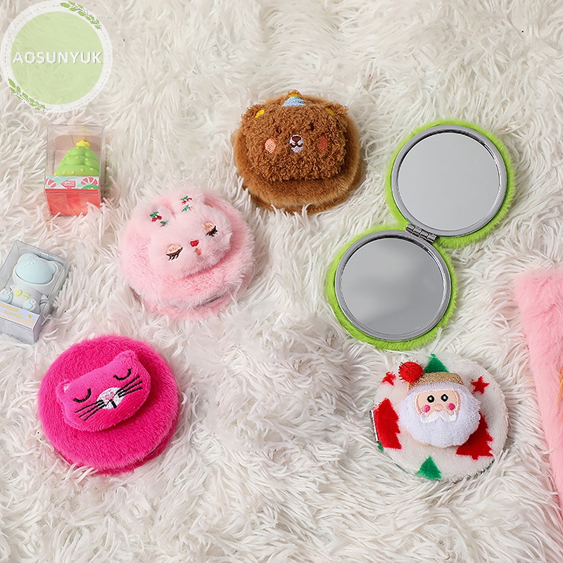 aosunyuk Cute Plush Mini Mirror For Girls Portable Foldable Travel ...