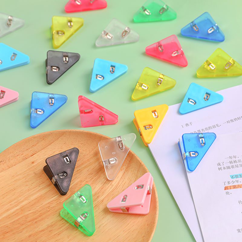 Colourful Triangle Paper Clip / Plastic Corner Clip / Cute Memo Clip ...