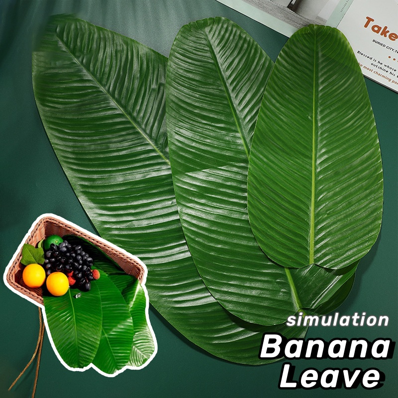 Fake Banana Leaves Artificial Banana Leaf Plate Dining Table Mat Leaf ...