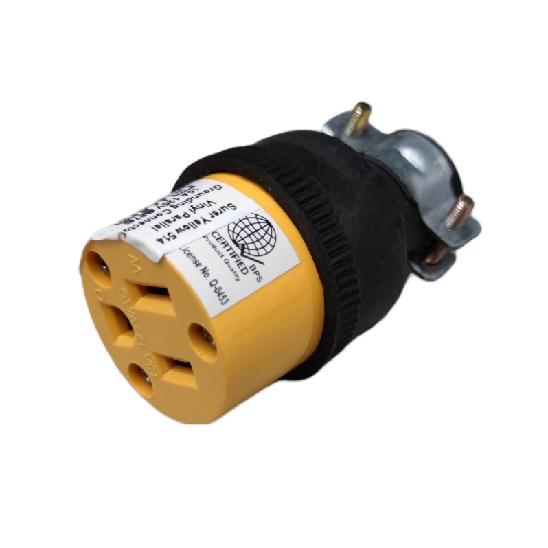 SURER Flat Pin Outlet with Ground Cord Connector Type 15A 125VAC - S514 ...