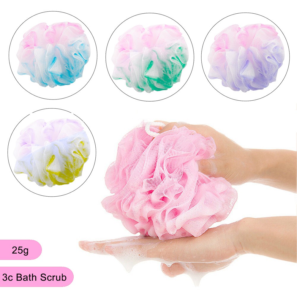 Ulike Bath Sponge Rich Foaming Loofah Lather Mesh Pouf Shower Puff Soft