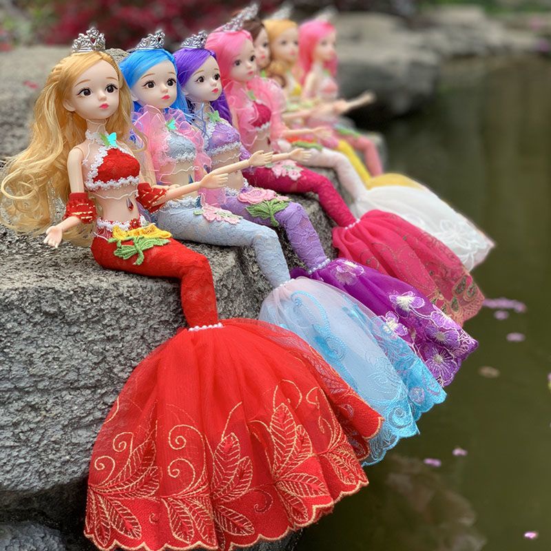 Embroidered Mermaid Doll Girl Toy Princess Children Birthday Gift ...