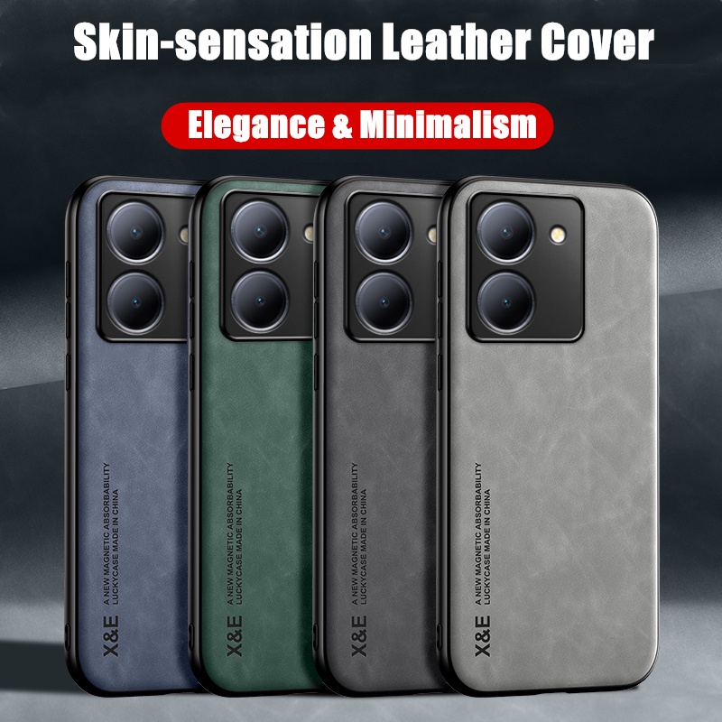 For Vivo Y36 5G V2248 Skin-sensation Elegance Retro Genuine Leather ...