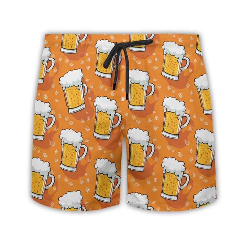 Funny Beer Graphic Beach Shorts For Men Casual Summer Holiday Party 3D ...
