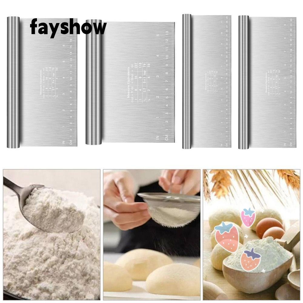 FAY Bench Scraper, Scale Ruler Dough Bench Chopper, Polished Stainless ...