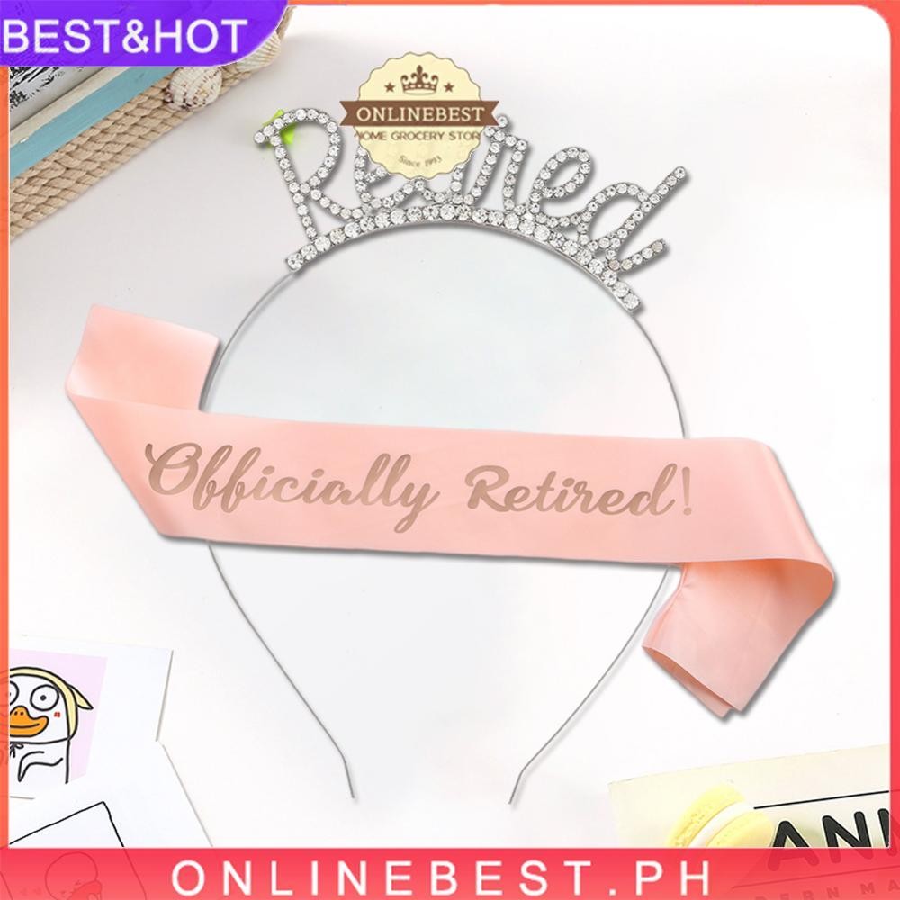 Retired Tiara/Crown Officially Retired Retirement Sash Happy Retirement ...