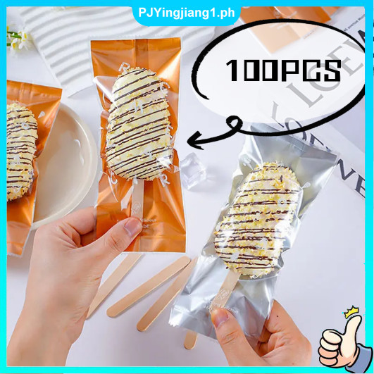 100pcs Ice Cream Heat Seal Wrapper Graham Bar Packaging 8x19 Ice Cream ...