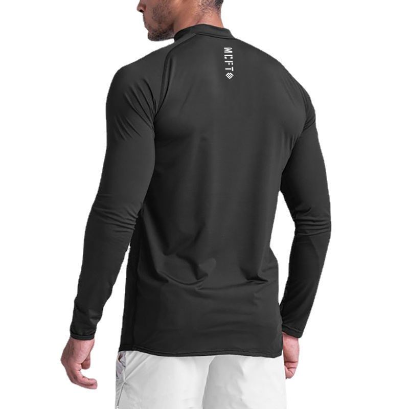 Autumn Full Sleeves Turtleneck Compression Tops Quick Dry Bodybuilding ...