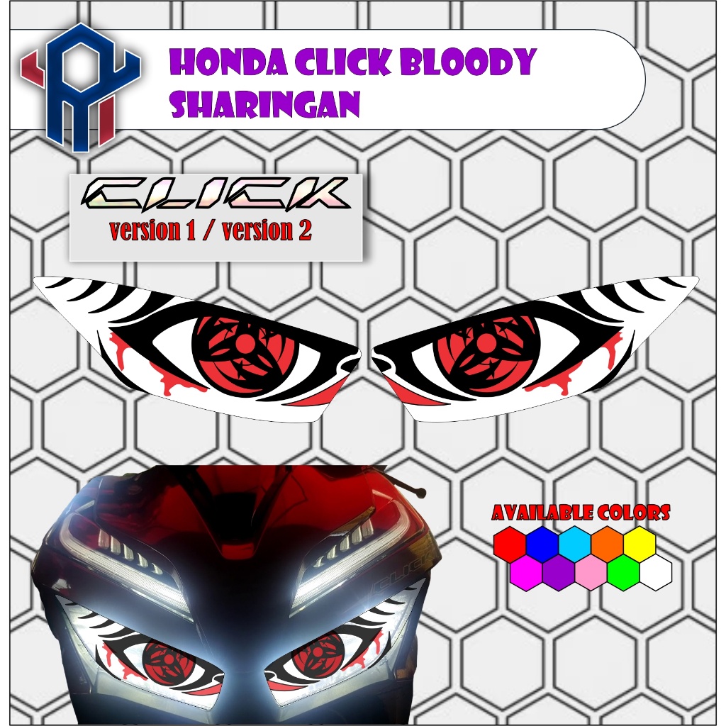Honda Click v2 v3 bloody sharingan waterproof quality sticker | Shopee ...