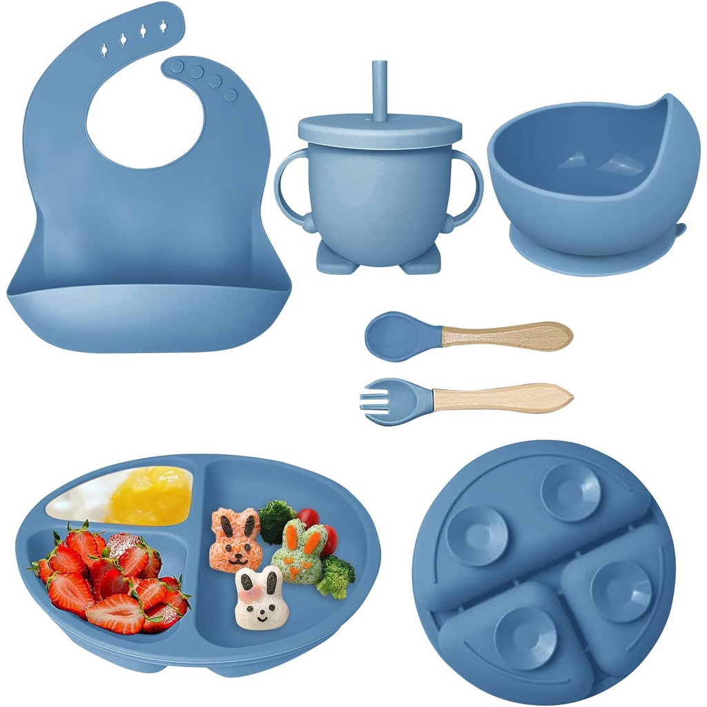 Silicone Baby Feeding Set, Safe & Easy to Clean Baby Led Weaning ...