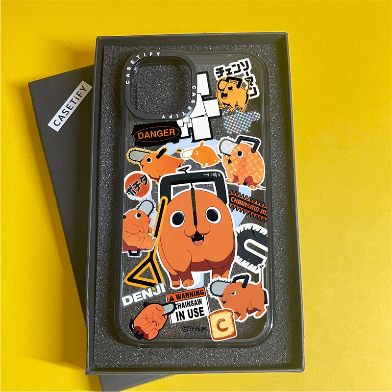 CASECASE X Pochita Sticker Magnetic suction Black Edge Clear Sideband ...