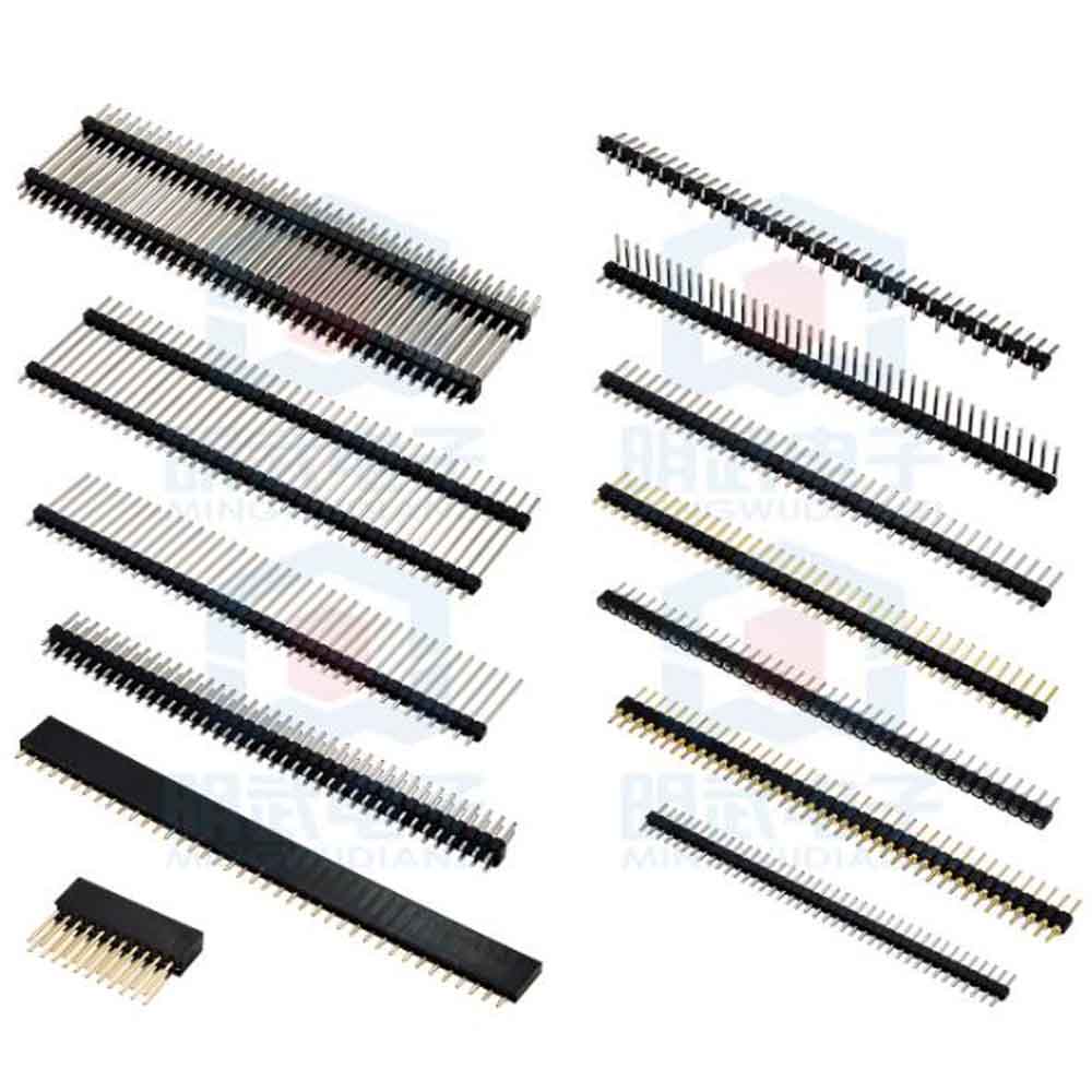 100pcs 1x40 Pin 2.54mm Right Angle Single Row Male Pin Header Connector ...