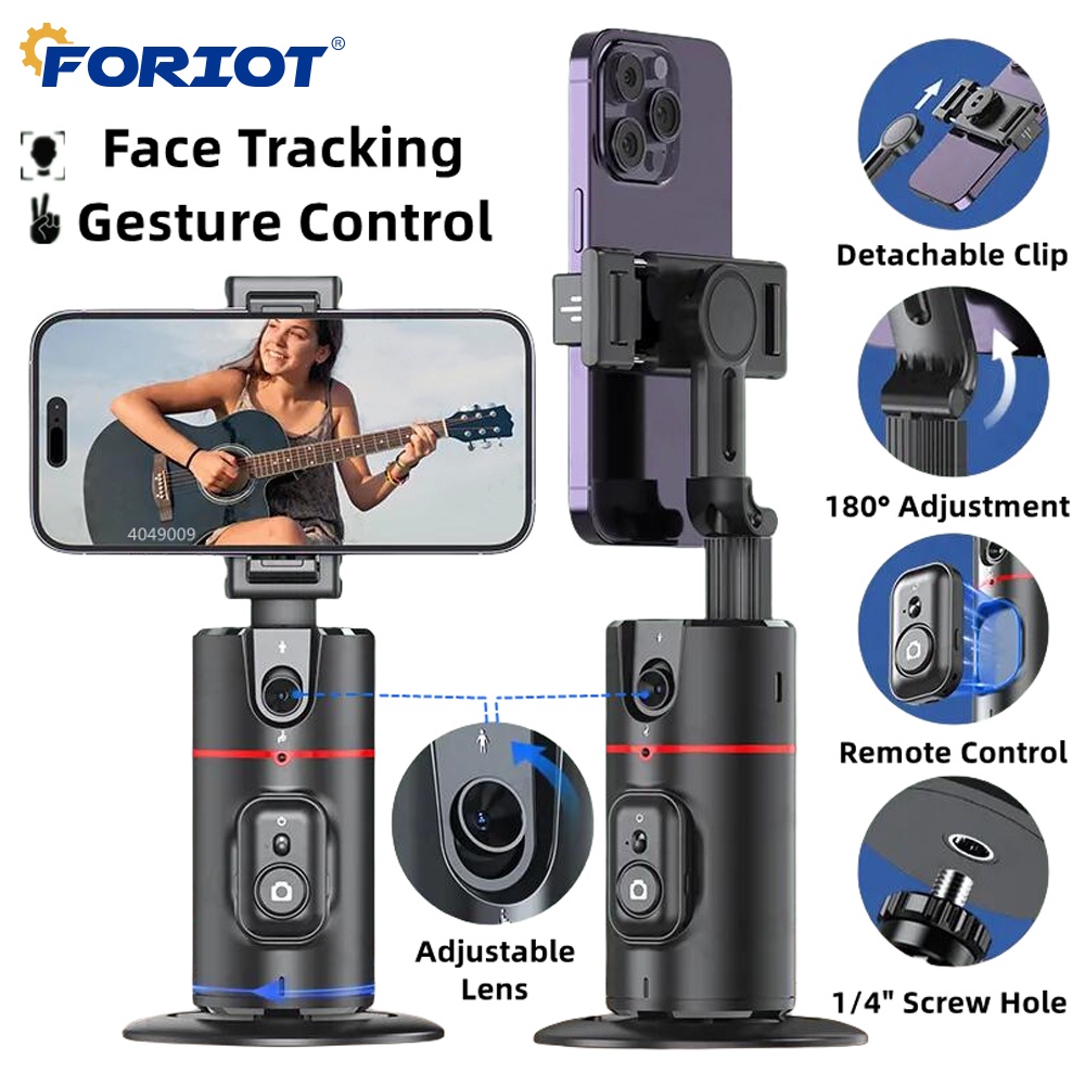 360 Rotation Selfie Stick Auto Face AI Tracking Gimbal Stabilizer Follow-up Desktop Gimbal with ...