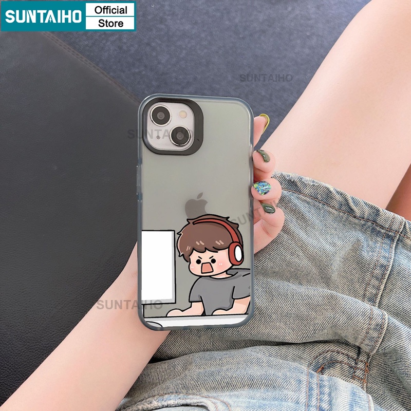 Suntaiho Funny Couple Casing Cute Interactive Pattern Clear Ultra Thin ...