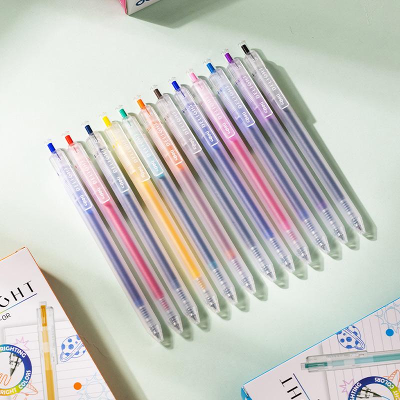 Deli EG118 Press Color Gel Pen 0.5mm Bullet Pens for School Office ...