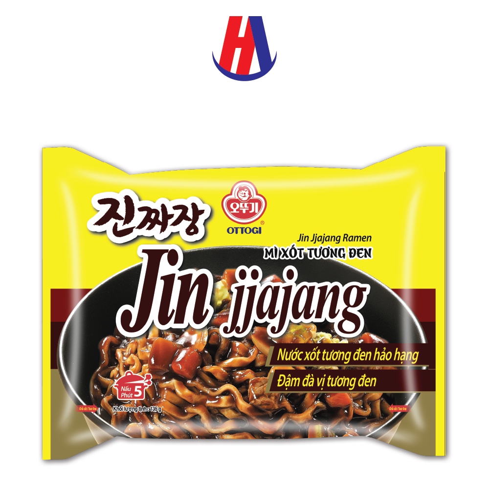 Jin Jjajang Ramen Ottogi noodles mixed with black bean sauce 135g pack ...