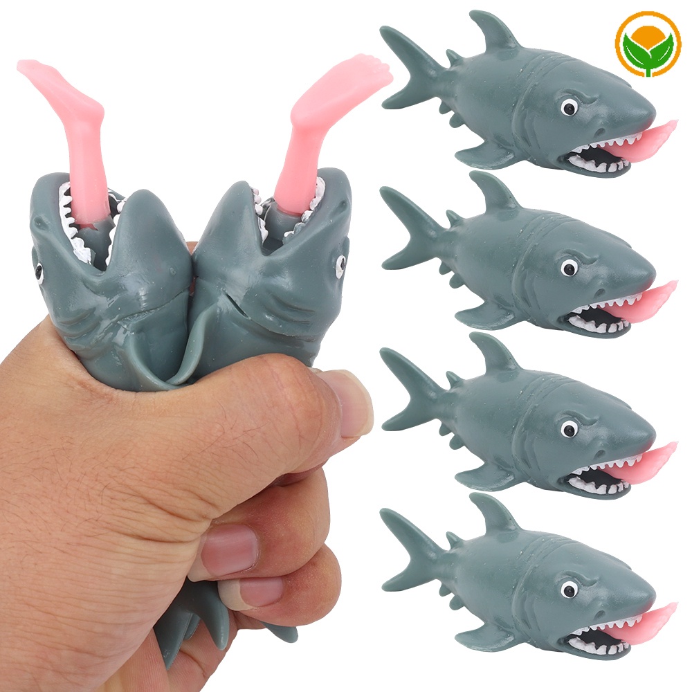 Funny Mini Soft TPR Man-eating Shark Leg Squeeze Toy/ Simulated Pig ...