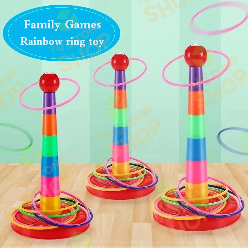 Kids Throw Plastic Circle Ferrule Stacked Layers Toy Outdoor Fun Hoop ...