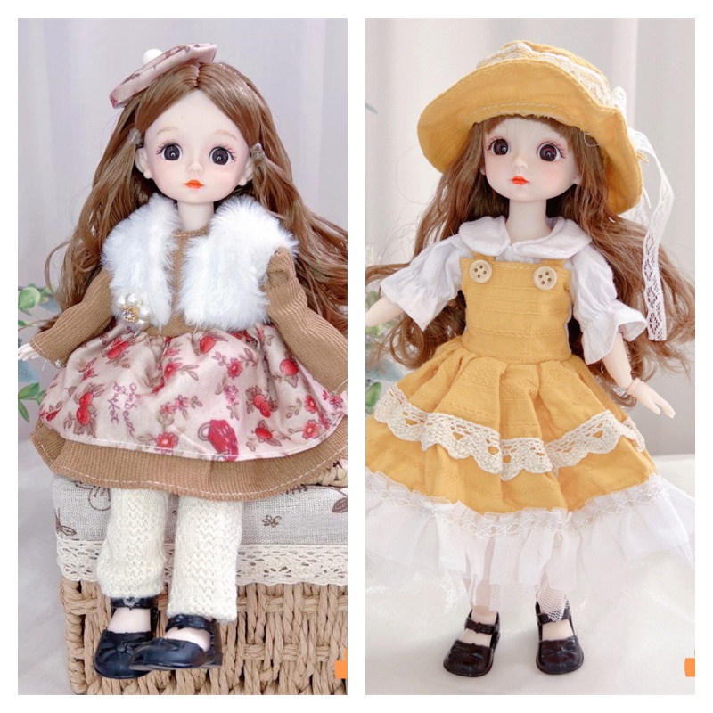 28cm BJD Doll Girl Cute Dress 20 Removable Joint Doll Princess Beauty ...