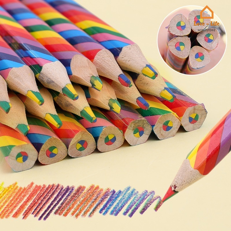 Creative Rainbow Core Crayon For Kids Painting Graffiti Colorful ...