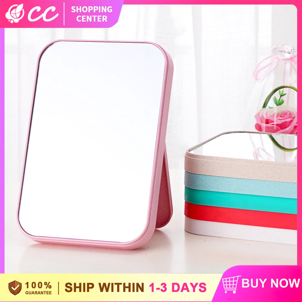 【COD】 Face Makeup Mirror ，Portable Square Mirrors，Large Folding Desktop ...