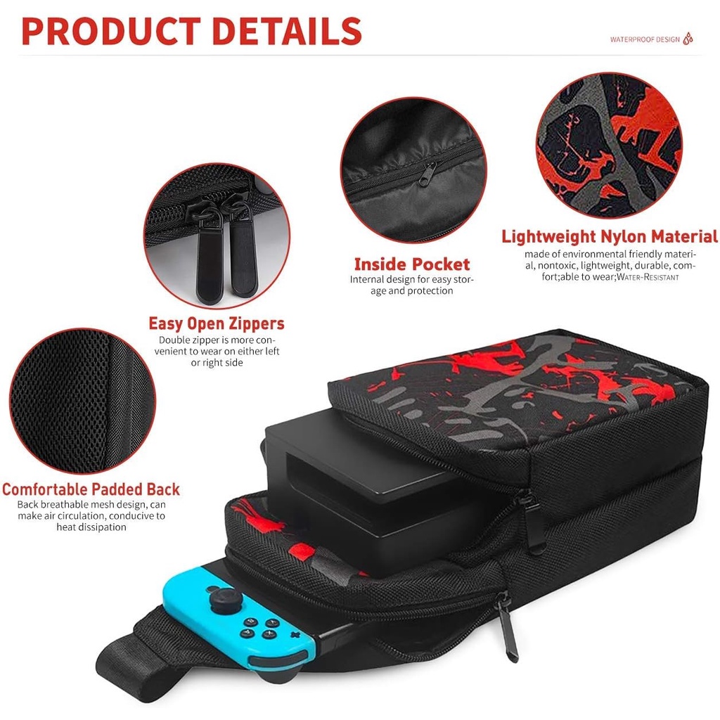 Hori Sling Bag Nintendo Switch, Lite, OLED Crossbody Adventure ...